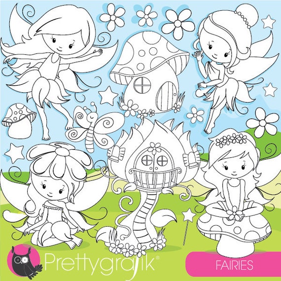 fairy digital stamp commercial use, fairy vector graphics, fairies ...