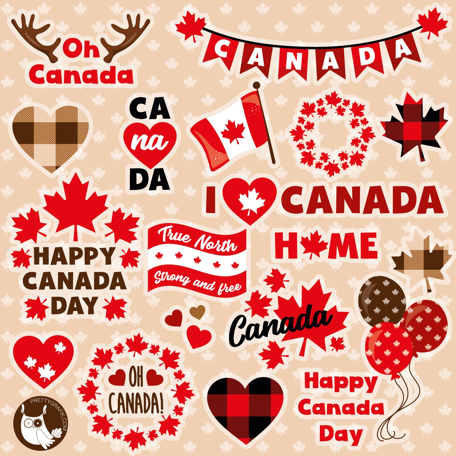 Canada Day Clipart Clipart Commercial Use Vector Graphics - Etsy