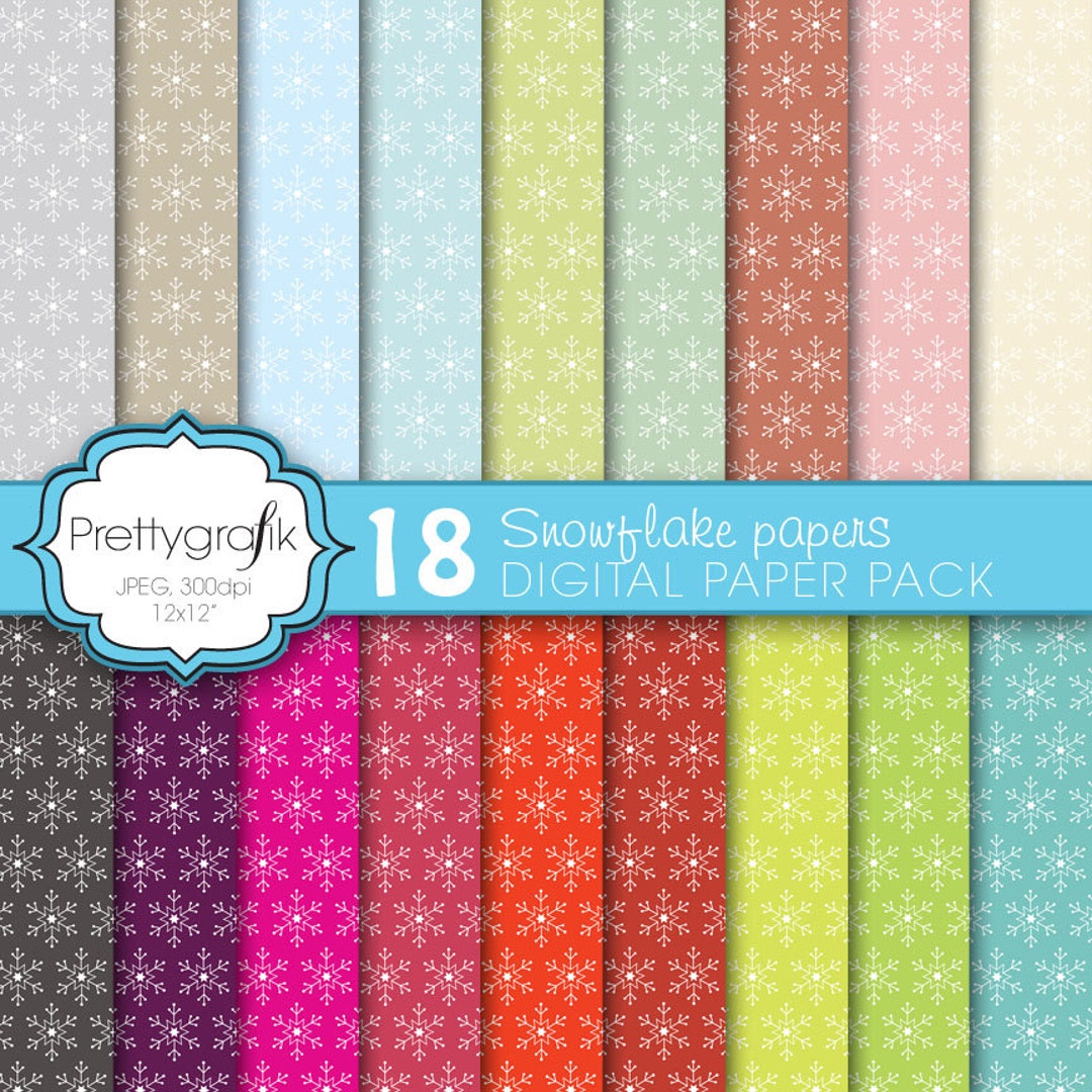 Christmas Snowflake Digital Paper, Commercial Use, Scrapbook Papers ...