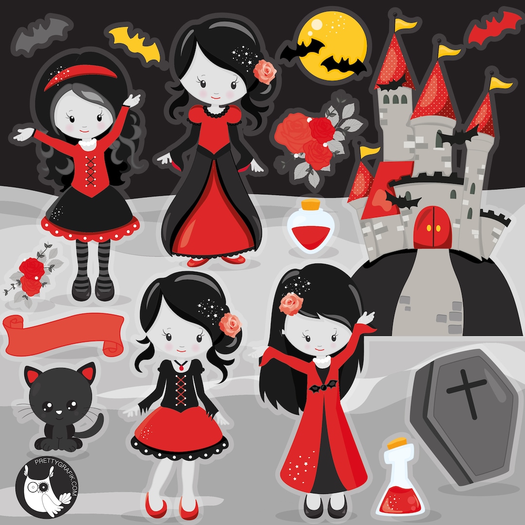Vampire Girl, Clipart, Clipart Commercial Use, Vector Graphics, Clip ...