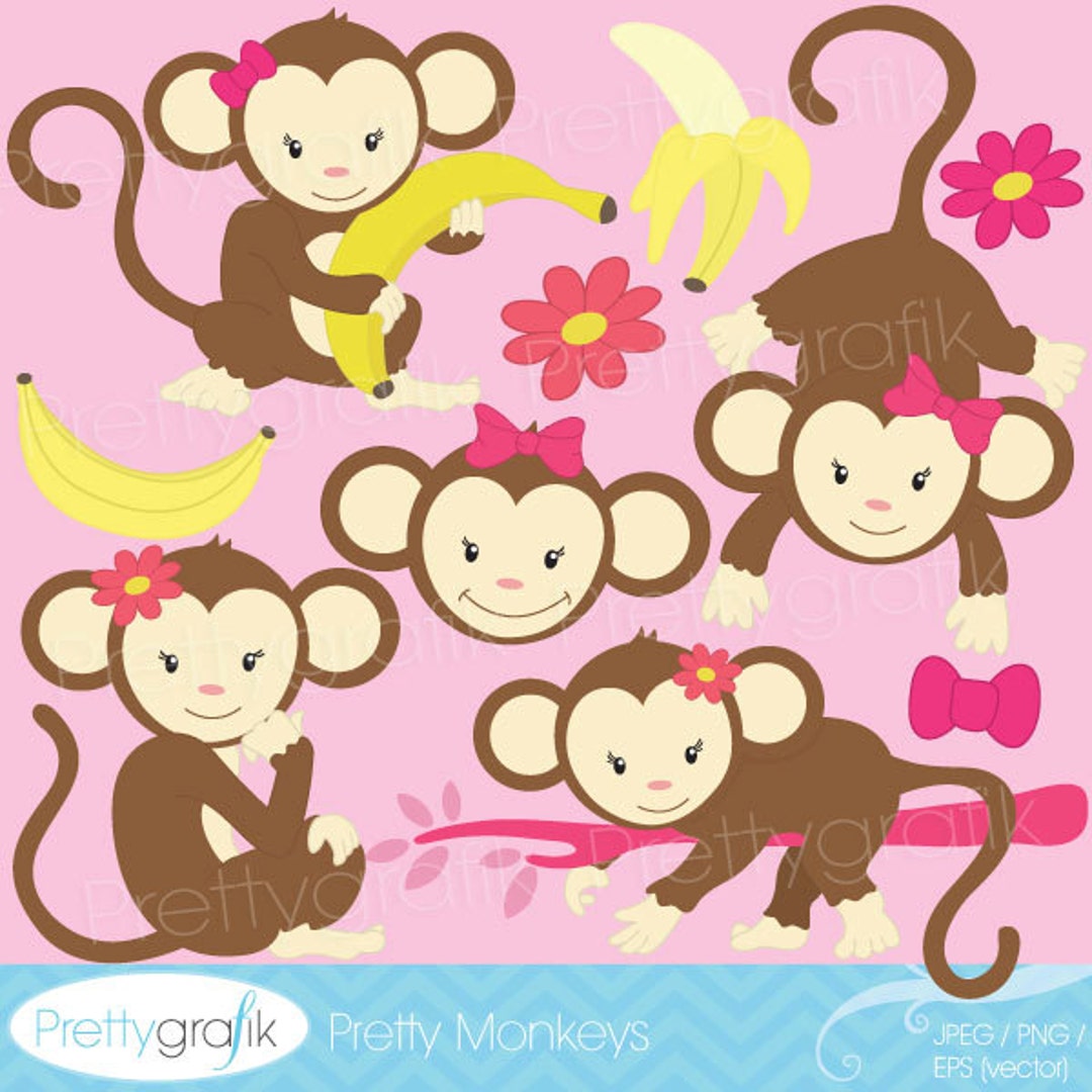 Monkey Clipart Commercial Use, Vector Graphics, Digital Clip Art ...