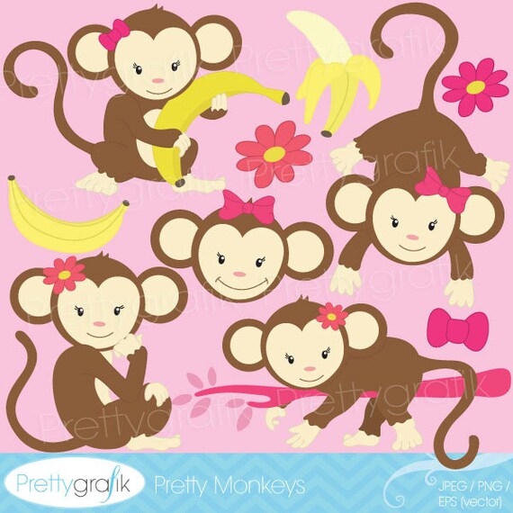 monkey clipart commercial use, vector graphics, digital clip art ...