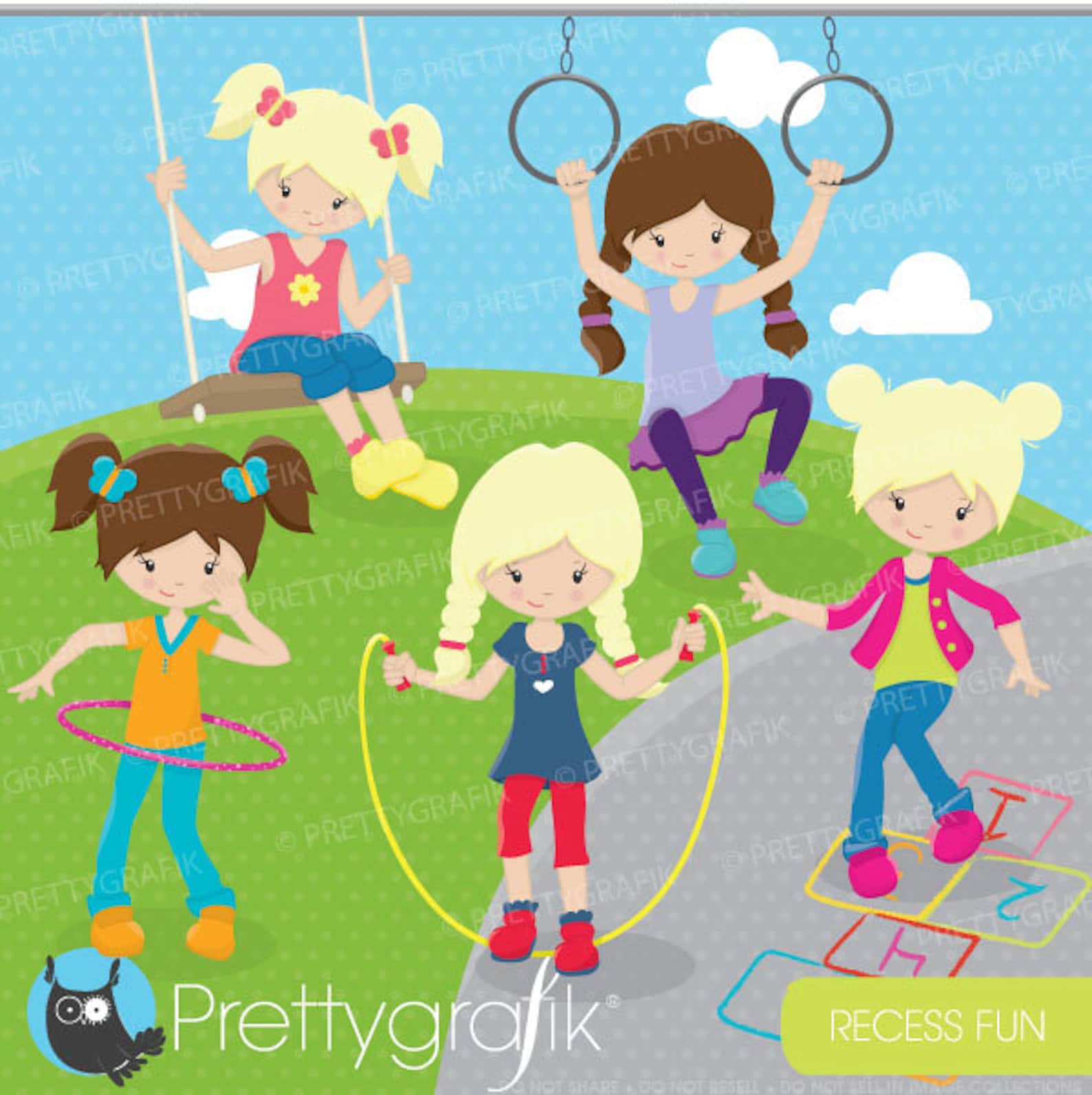 Recess Kids Clipart Commercial Use Vector Graphics Digital - Etsy