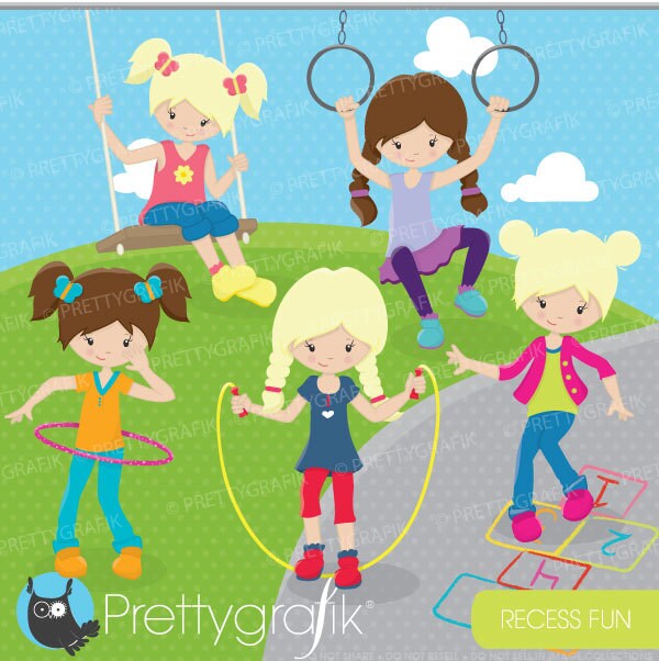 Recess Kids Clipart Commercial Use Vector Graphics Digital - Etsy