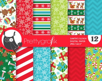 Christmas Monsters Digital Paper Commercial Use Scrapbook | Etsy