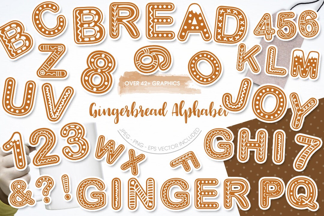 Gingerbread Alphabet, Clipart, Clipart Commercial Use, Vector Graphics ...