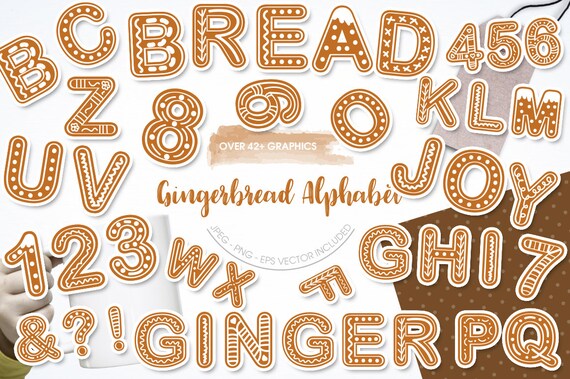 Gingerbread Alphabet, clipart, clipart commercial use, vector graphics ...