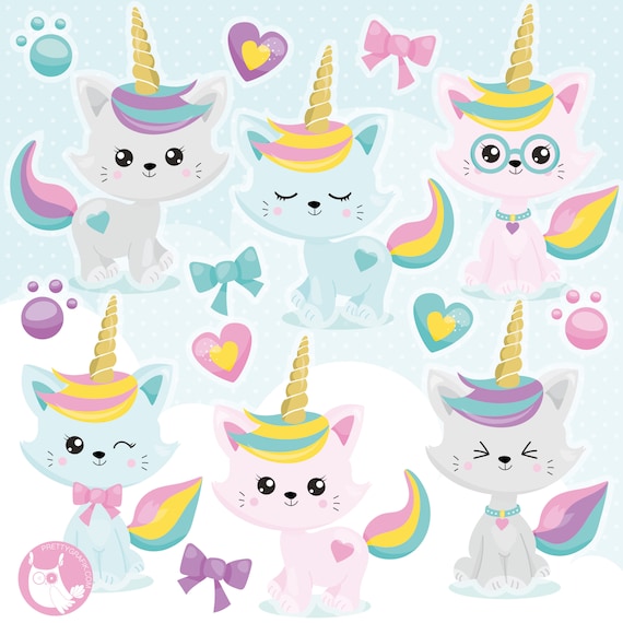 Unicorn Cat, clipart, clipart commercial use, vector graphics, clip art ...