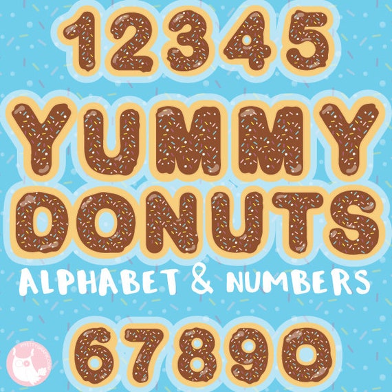 Chocolate Donuts alphabet clipart, clipart commercial use, vector ...