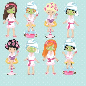 Spa Girls Party Clipart | Slumber Party Png, Graphics, Printable ...