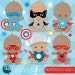 Superhero Baby Clipart Commercial Use, Baby Hero Vector Graphics ...