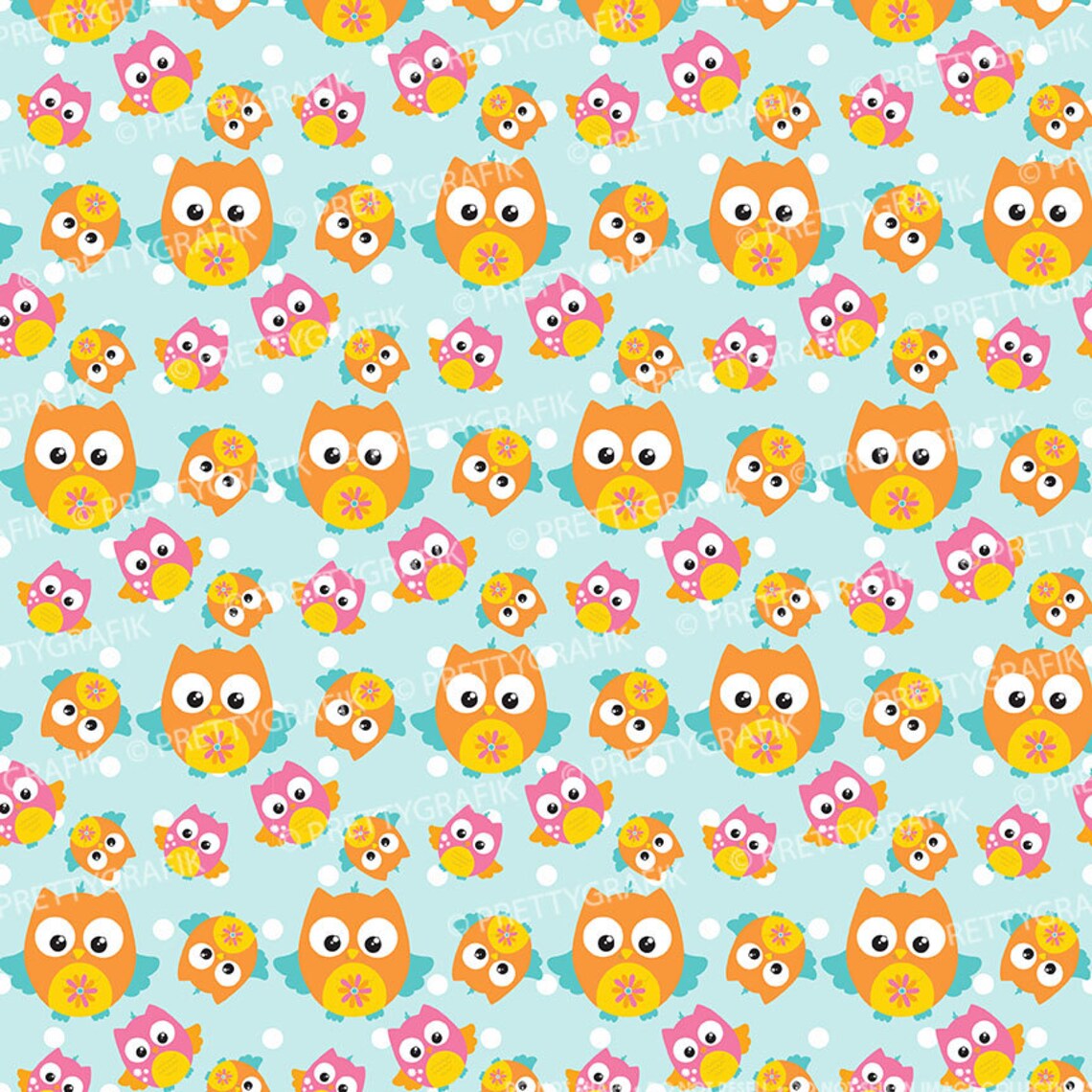 Owls Digital Paper Commercial Use Scrapbook Papers - Etsy