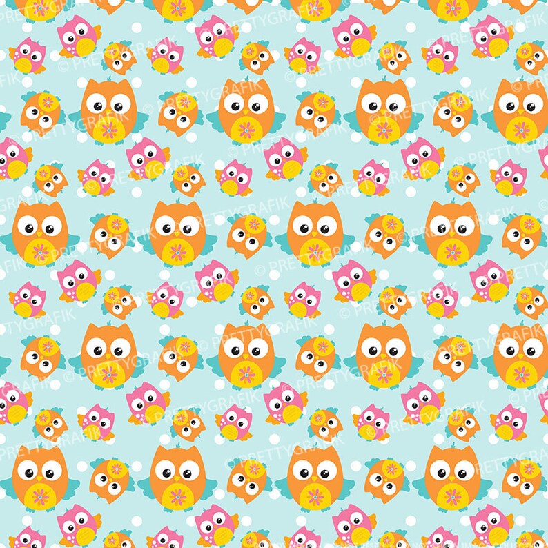 Owls Digital Paper Commercial Use Scrapbook Papers - Etsy
