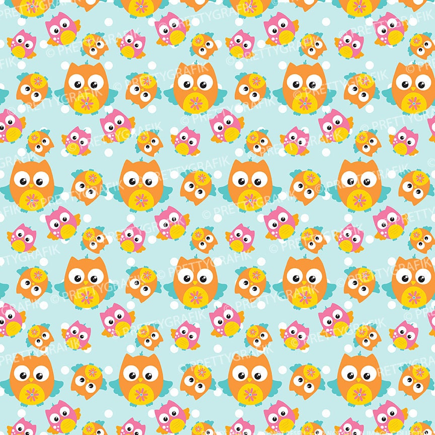 Owls Digital Paper Commercial Use Scrapbook Patterns - Etsy