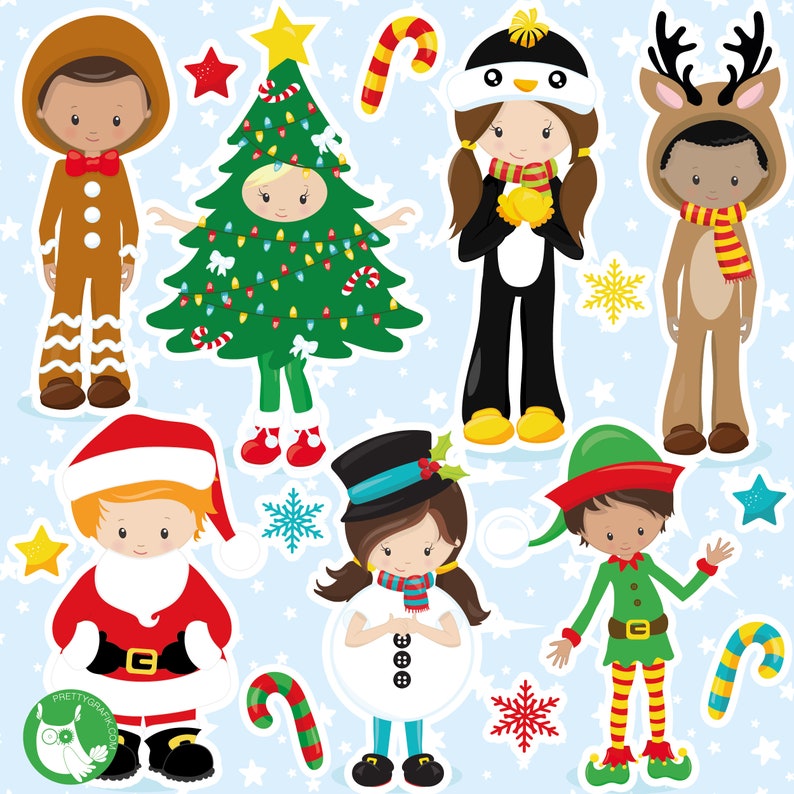 Christmas Costume Clipart Clipart Commercial Use Vector - Etsy
