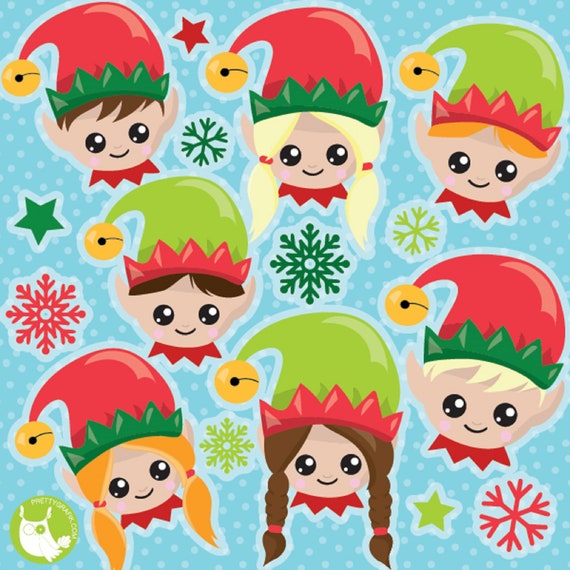Christmas Elve's for scrapbooking, commercial use, vector graphics ...