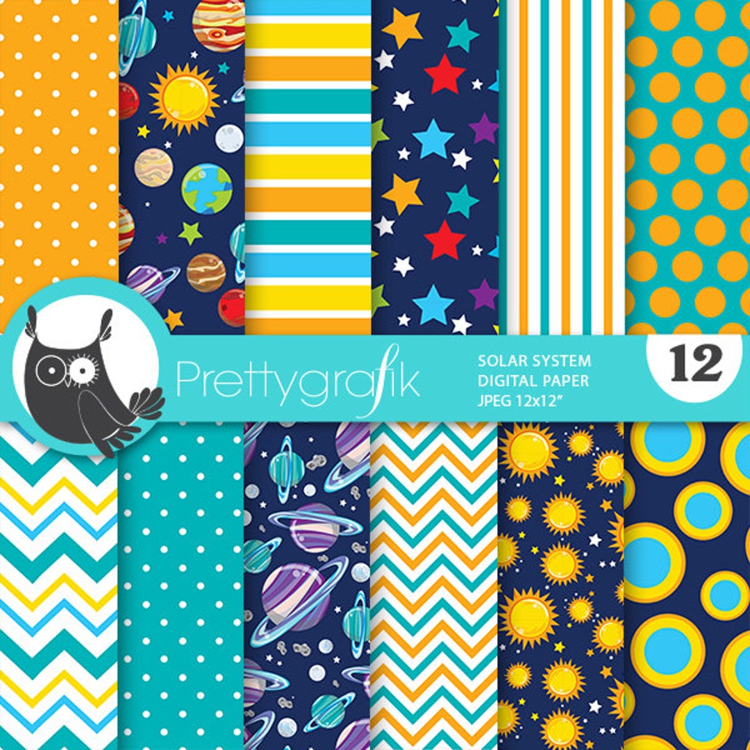 Space Digital Patterns Solar System Commercial Use (Download Now) - Etsy
