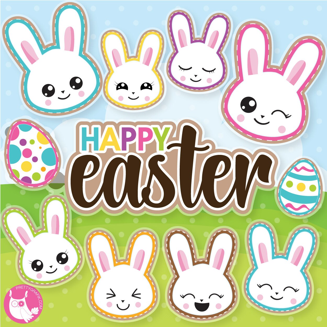 Easter Bunny Clipart Commercial Use Easter Bunny Vector - Etsy