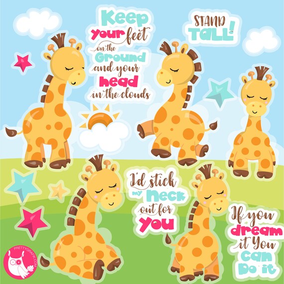 Giraffe clipart commercial use, clipart, vector graphics, digital clip ...