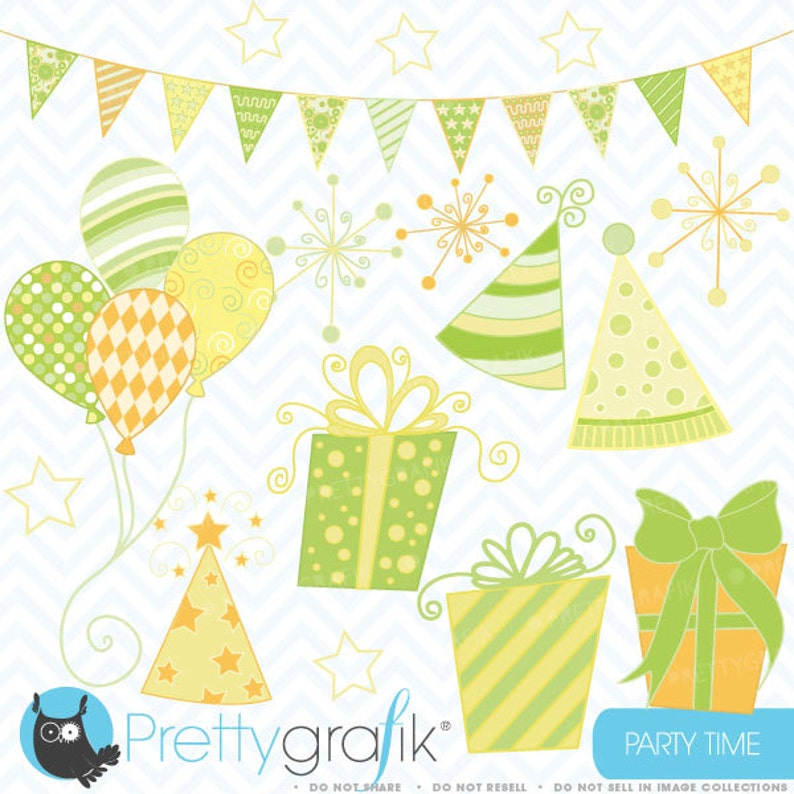 Party Time Clipart Commercial Use Vector Graphics Digital - Etsy