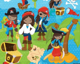 Pirate Girl Clipart | Etsy