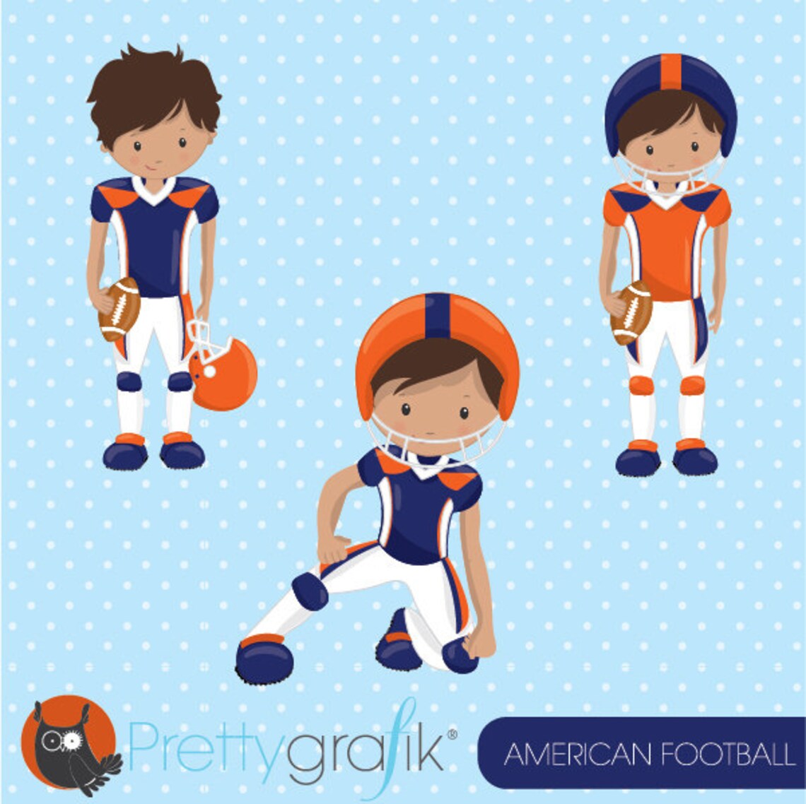 American Football Clipart Commercial Use Football Vector - Etsy