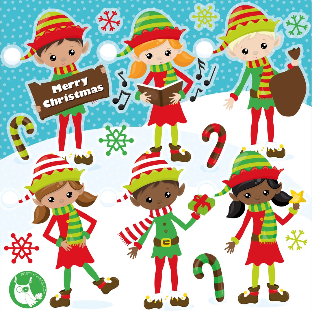 Christmas Elves, Clipart, Clipart Commercial Use, Vector Graphics, Clip ...