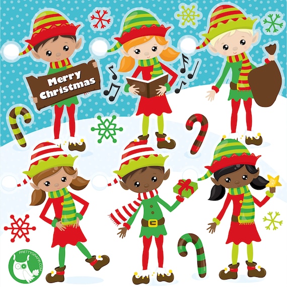 Christmas Elves, clipart, clipart commercial use, vector graphics, clip ...