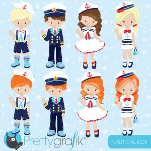 Nautical Kids Clipart Commercial Use, Sailor Vector Graphics, Penguin ...