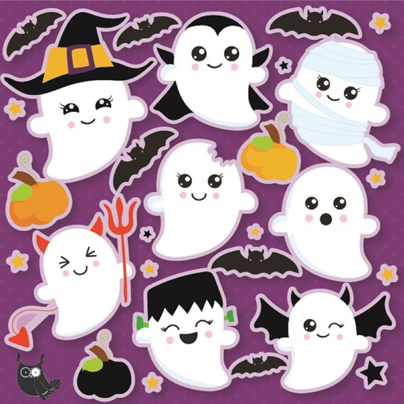Ghost Halloween Party clipart commercial use, vector graphics, digital ...