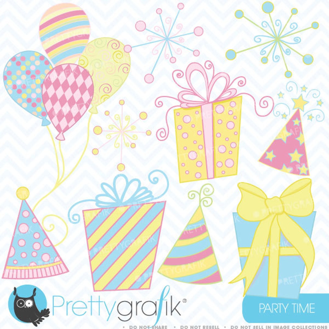 Party Time Clipart Commercial Use, Vector Graphics, Digital Clip Art ...