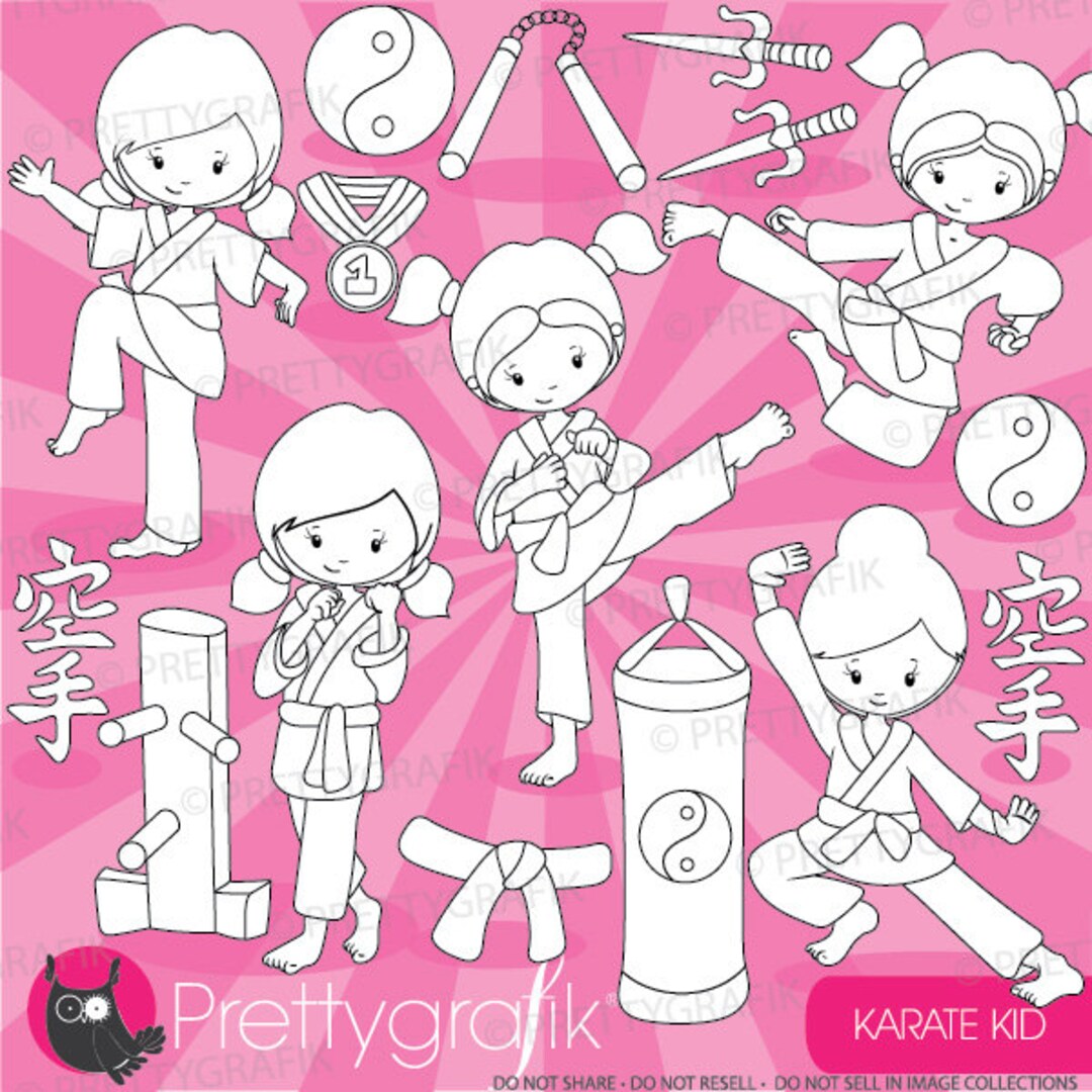 Karate Kid Digital Stamp Commercial Use, Vector Graphics, Digital Stamp ...
