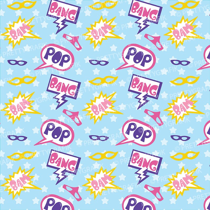 Superhero Girls Digital Paper Commercial Use Scrapbook - Etsy