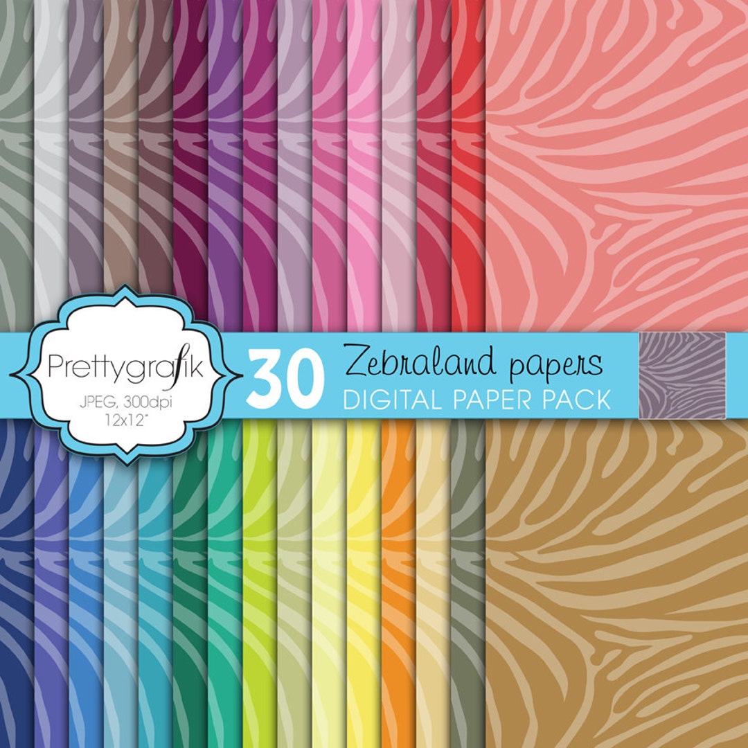 Zebra Animal Print Digital Paper, Commercial Use, Scrapbook Patterns ...