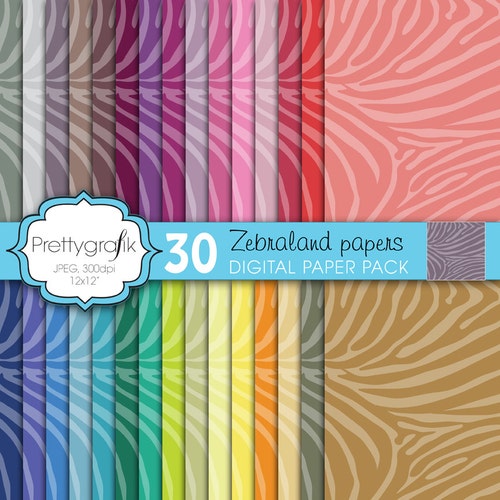 Zebra Print Digital Paper Commercial Use Scrapbook Patterns - Etsy
