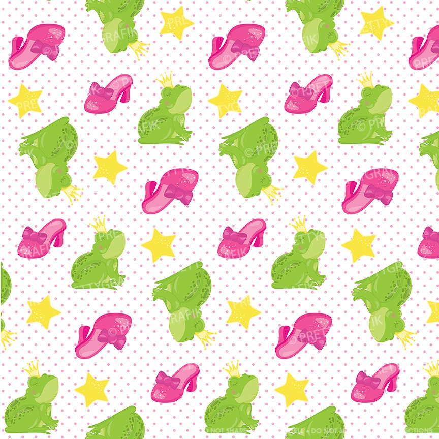 Princess Digital Paper Commercial Use Scrapbook Patterns - Etsy