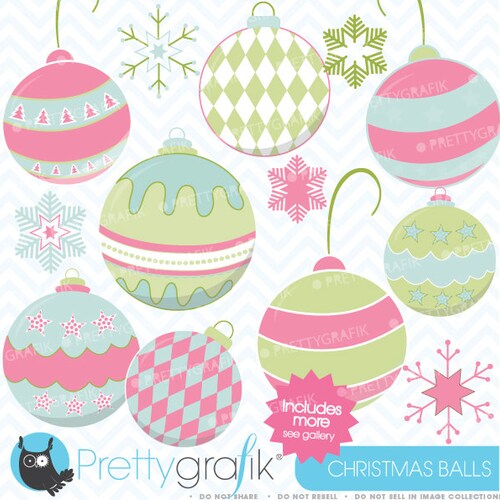 Christmas Balls Clipart Commercial Use Vector Graphics - Etsy