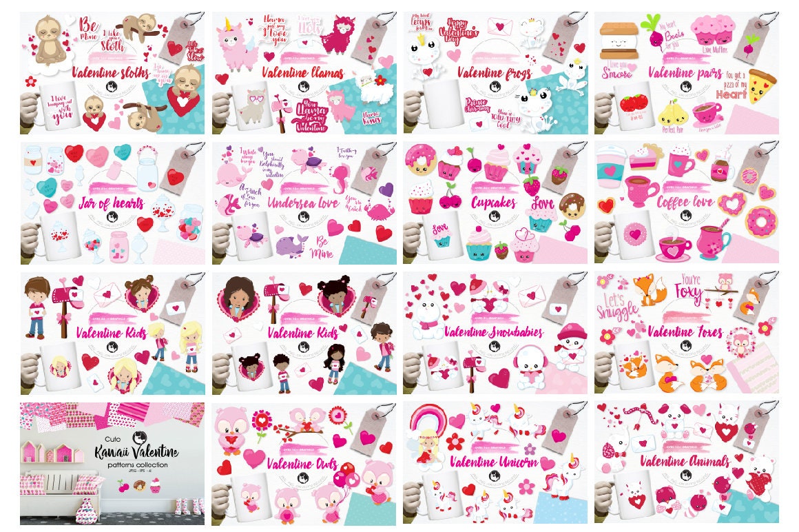 Valentine Mega BUNDLE Graphic Set Commercial Use Valentine | Etsy