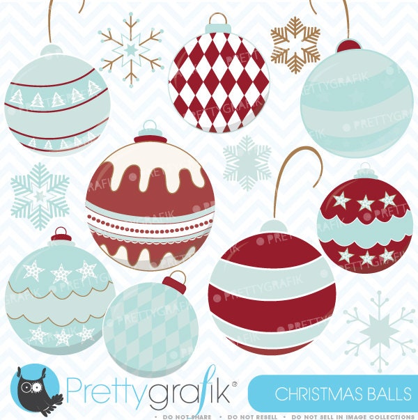 Christmas Balls Clipart Commercial Use Vector Graphics - Etsy