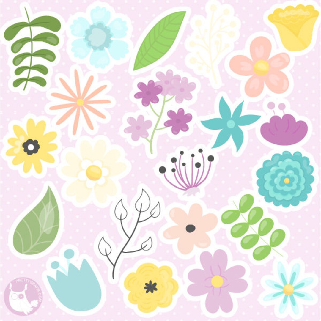 Flower Clipart Commercial Use, Vector Graphics, Digital Clip Art ...