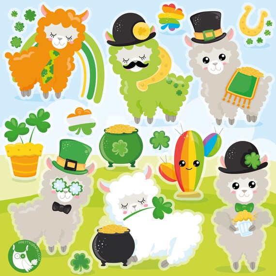 St Patrick's Llamas, clipart, clipart commercial use, vector graphics ...