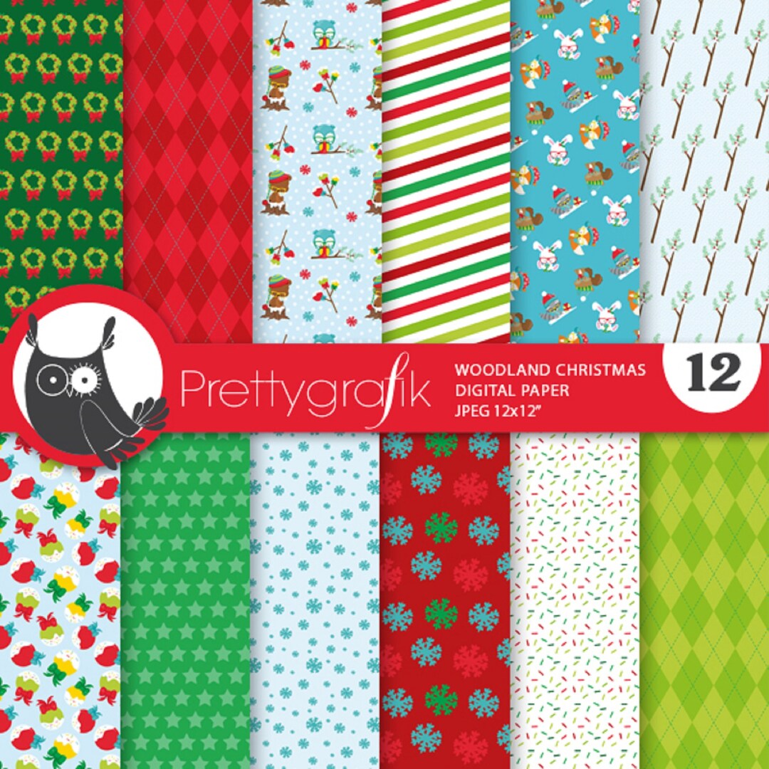 Christmas Reindeer Digital Paper, Commercial Use, Scrapbook Patterns ...