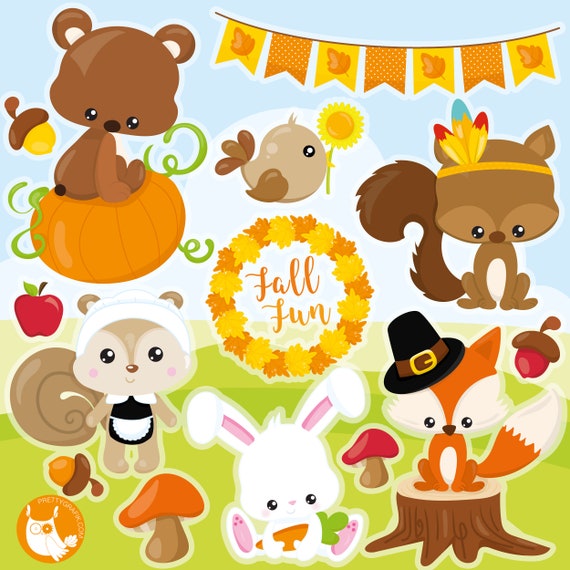 Thanksgiving Animals, clipart, clipart commercial use, vector graphics ...