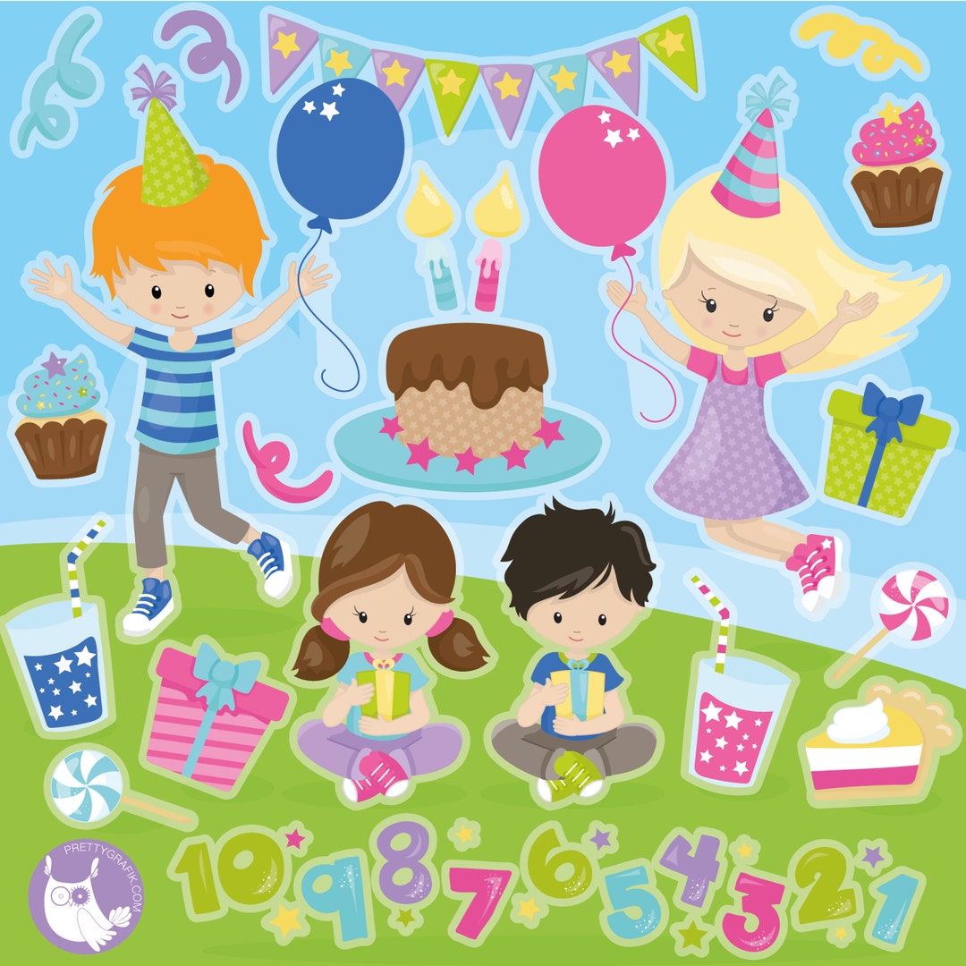 Kids Birthday, Clipart, Clipart Commercial Use, Vector Graphics, Clip ...