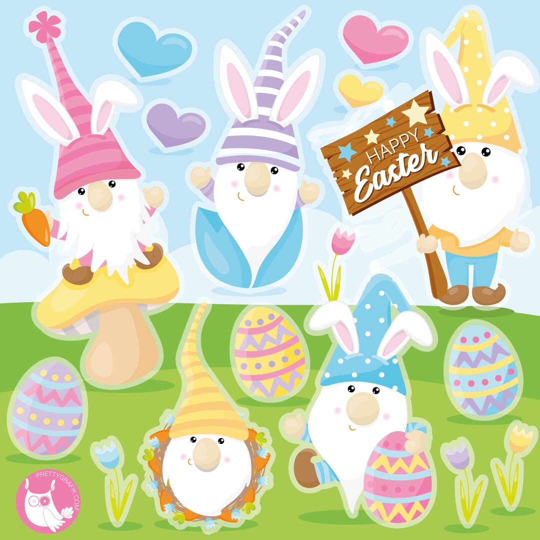 Easter Gnomes, Clipart, Clipart Commercial Use, Vector Graphics, Clip ...