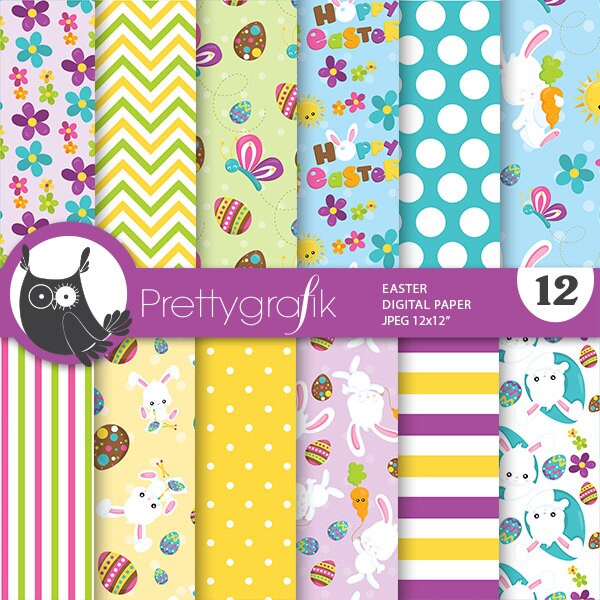 Easter Digital Paper Commercial Use Easter Scrapbook - Etsy