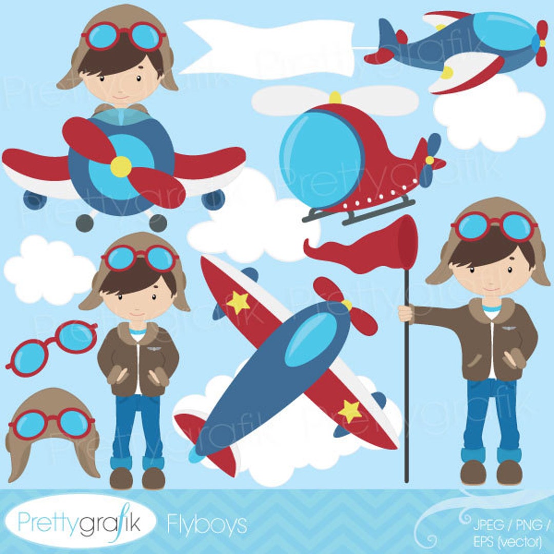 Airplane Pilot Clipart Commercial Use, Vector Graphics, Digital Clip ...