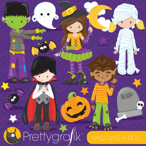 halloween kids costume clipart commercial use, vector graphics, digital ...