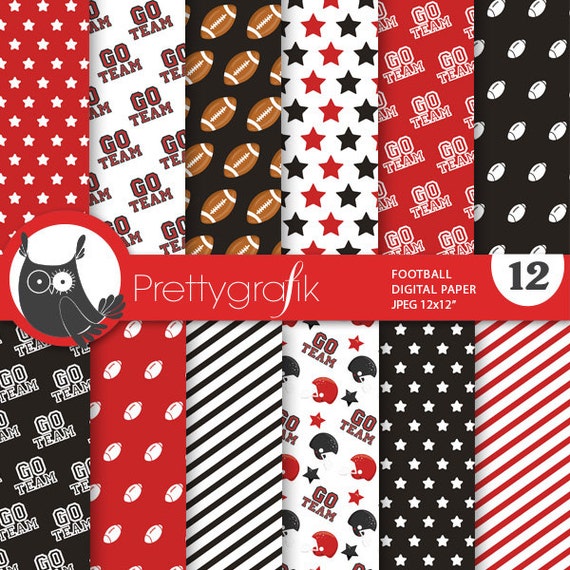 Football digital paper, commercial use, scrapbook patterns, background ...
