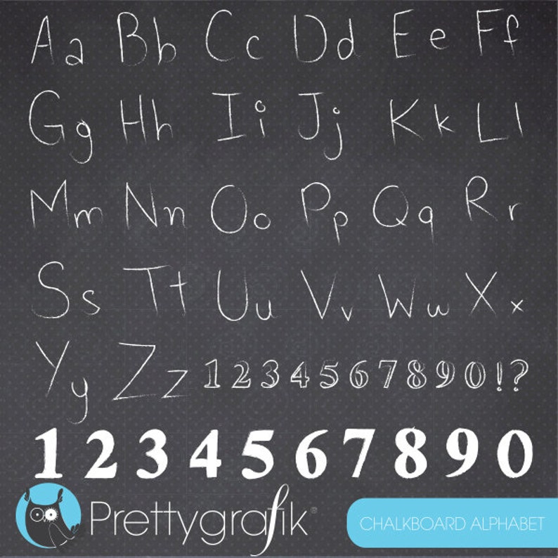 Chalkboard Alphabet Clipart Commercial Use Vector Graphics - Etsy